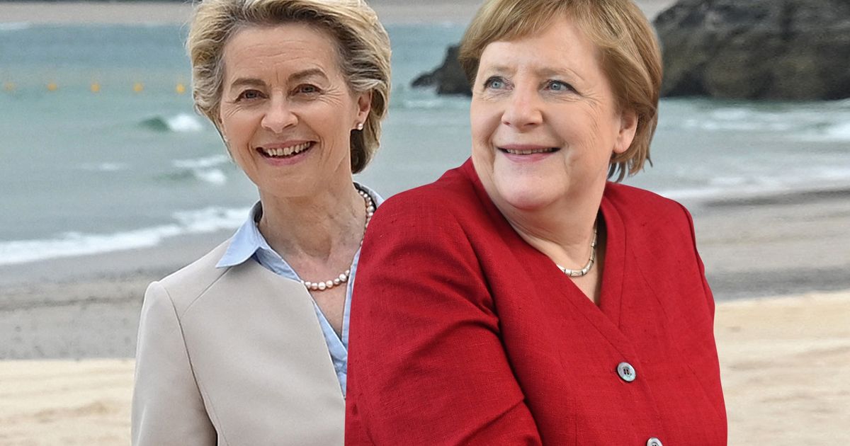 Angela Merkel & Ursula von der Leyen: Hand in Hand: seltener Auftritt ...