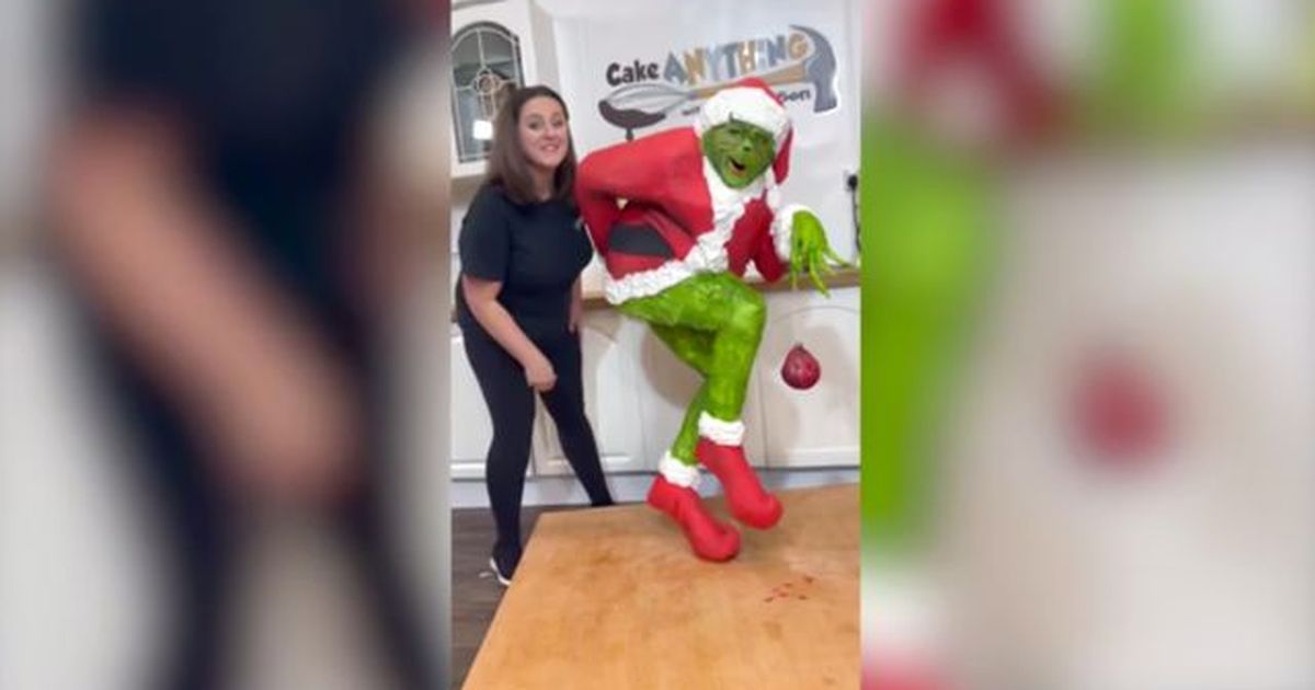 Grummelige Vorweihnachtsstimmung: Frau backt einen lebensgroßen "Grinch ...